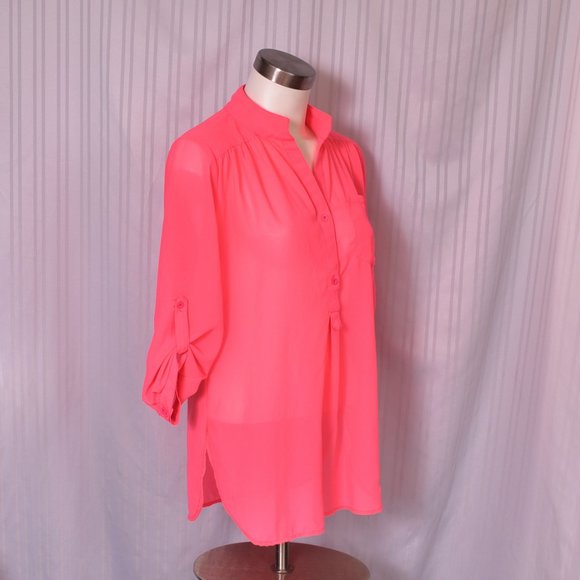 Styleholic | Tops | Styleholic Neon Pink Bright Sheer Small Blouse ...